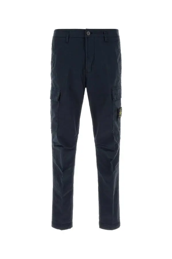 Stone Island Navy Stretch Cotton Cargo Pant