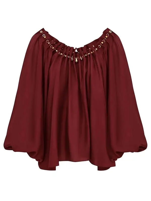 Zimmermann Aster Gathered Bead Blouse
