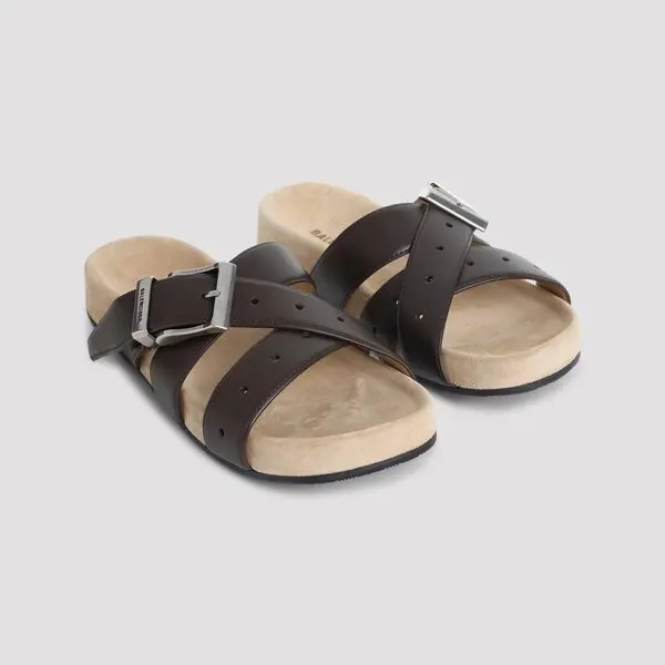 Balenciaga Calf Leather Belt Sandals - Multicolor