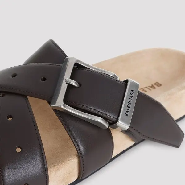 Balenciaga Calf Leather Belt Sandals - Multicolor