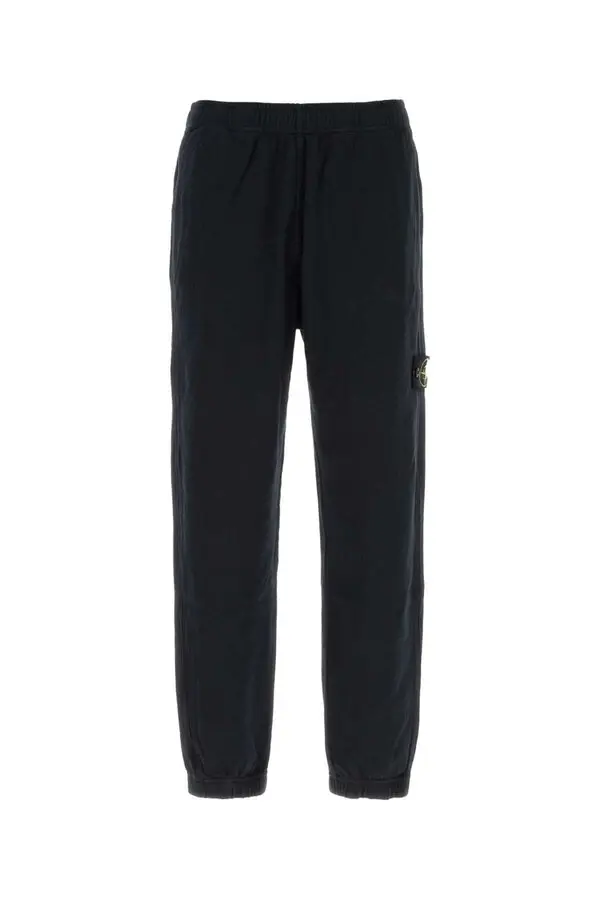 Stone Island Navy Cotton Joggers - Blue