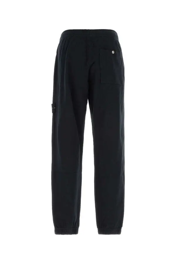 Stone Island Navy Cotton Joggers - Blue
