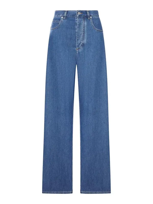 Bottega Veneta Atlantic Blue Wash Wide-leg Jeans - Multicolor