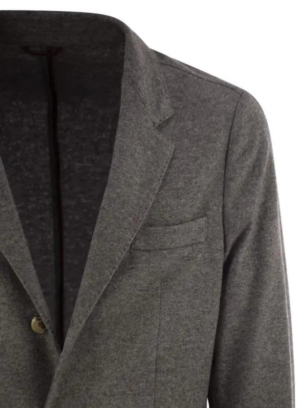 Brunello Cucinelli Cashmere Jersey Blazer With Patch Pockets