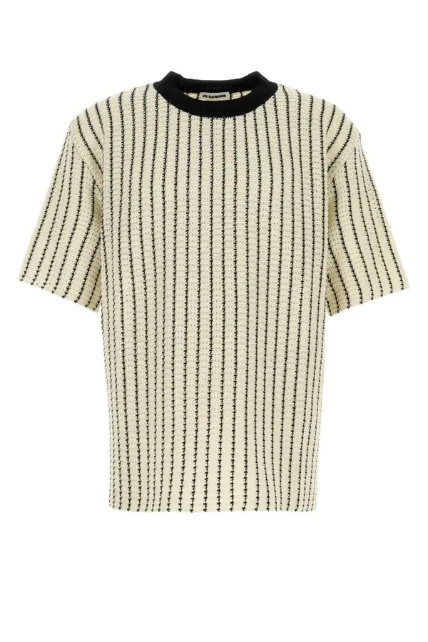 JIL SANDER Embroidered Crochet T-shirt