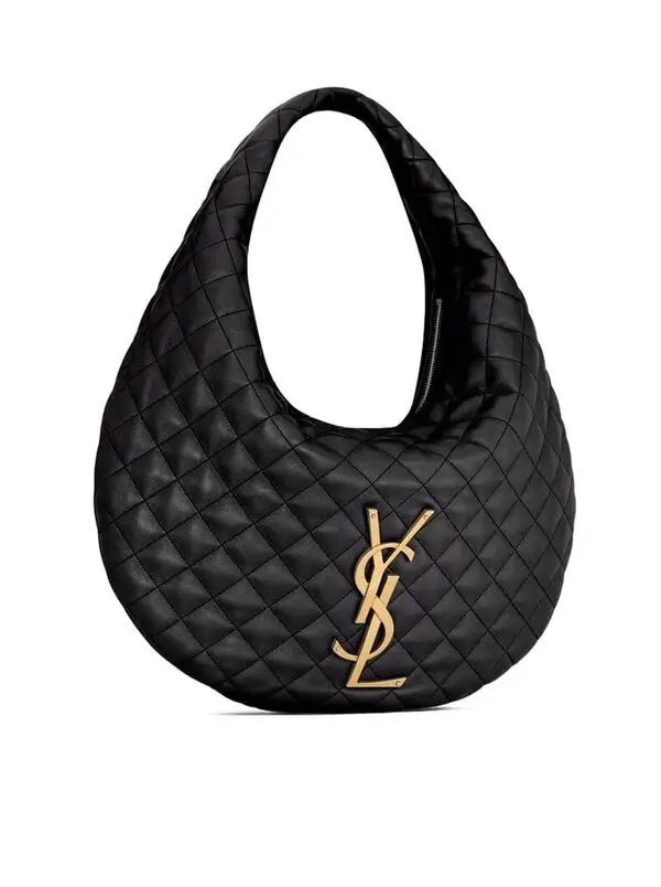 Saint Laurent Icare Hobo In Quilted Nappa - Black