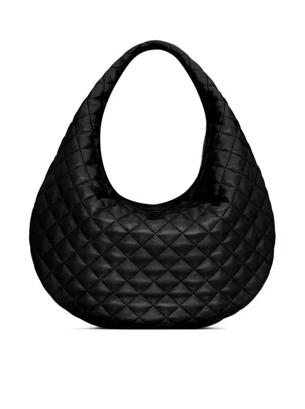 Saint Laurent Icare Hobo In Quilted Nappa - Black