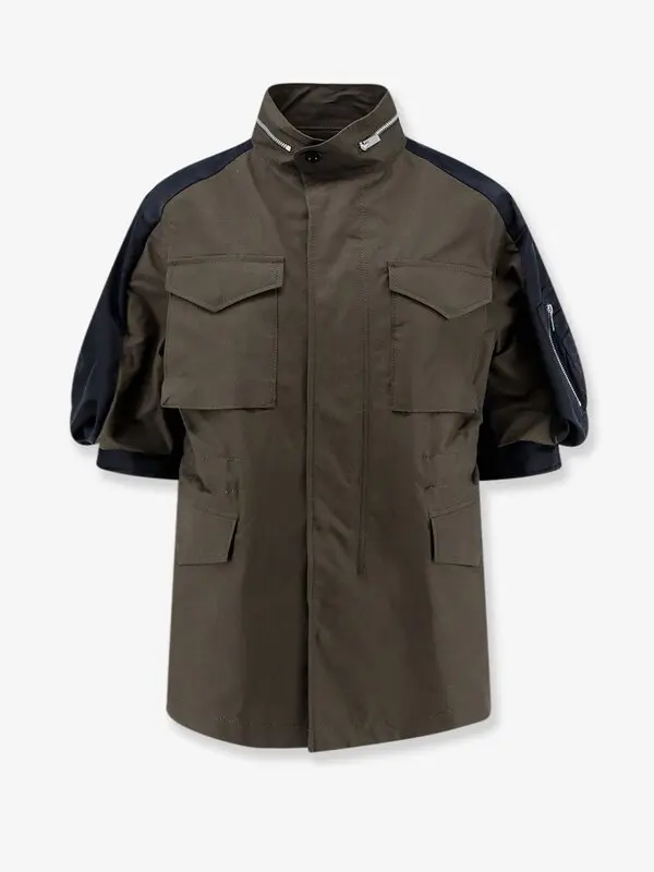 Sacai Canvas Jacket With Nylon Sleeves - Multicolor