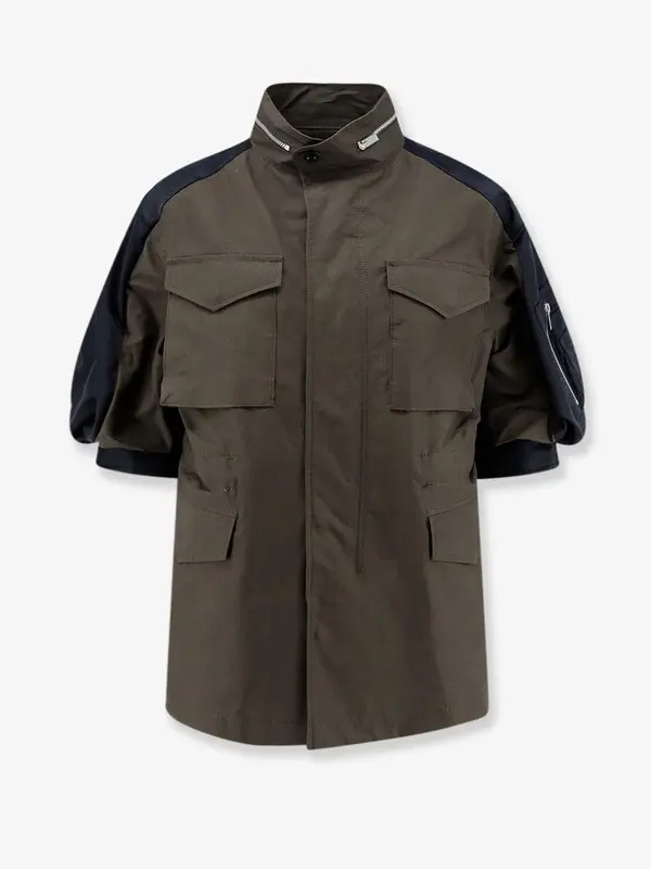 Sacai Canvas Jacket With Nylon Sleeves - Multicolor