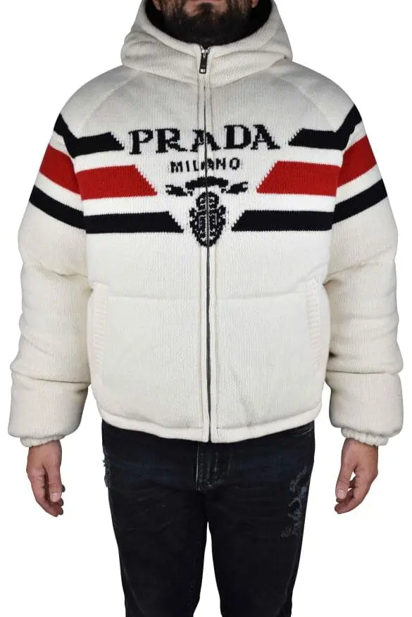 Prada Cashmere And Wool Down Jacket - White