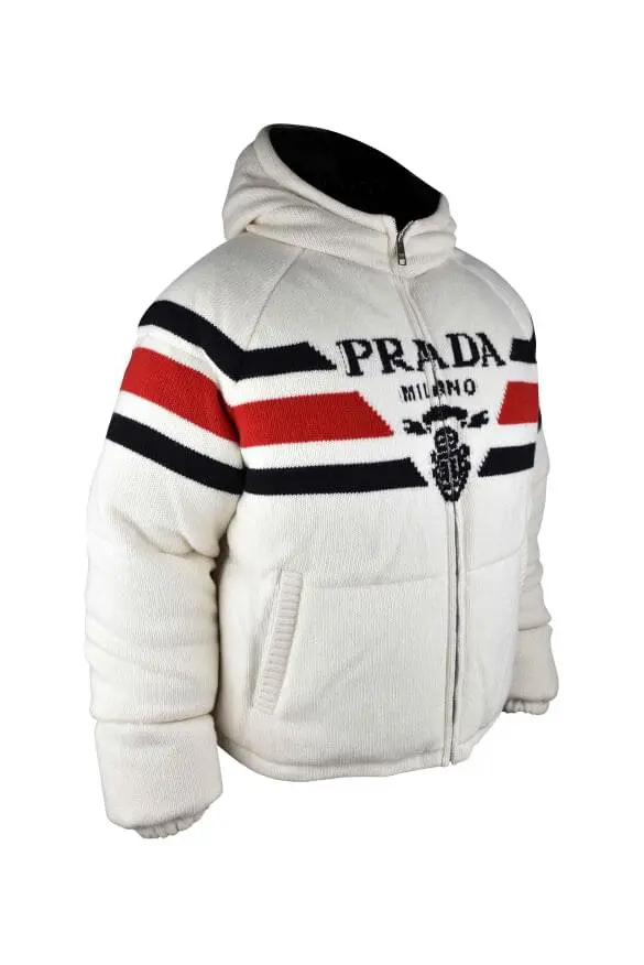 Prada Cashmere And Wool Down Jacket - White