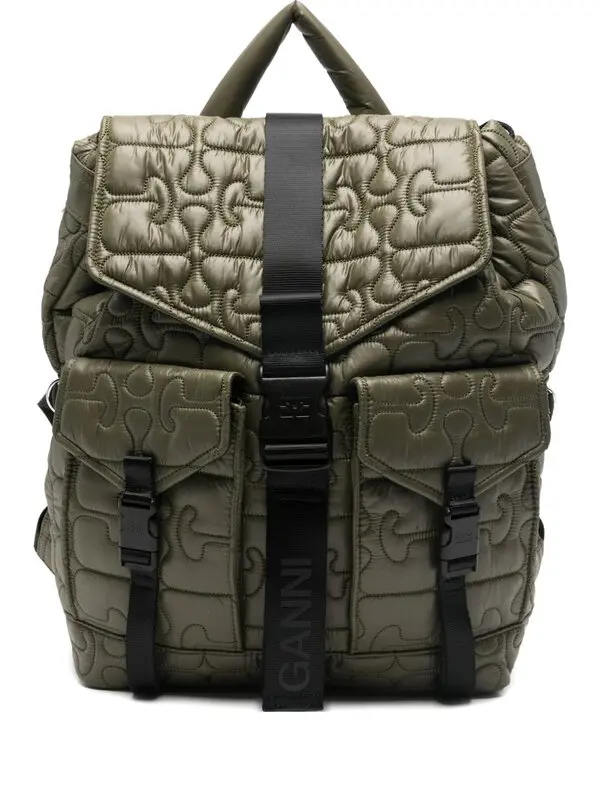 GANNI Quilted Nylon Backpack - Multicolor