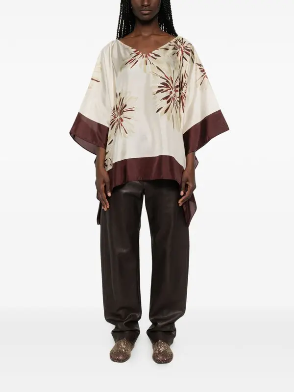 Brunello Cucinelli Printed Silk Blouse