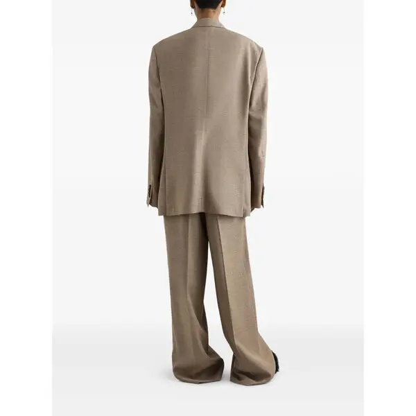 Dolce & Gabbana Oversized Linen-blend Double-breasted Jacket - Cream