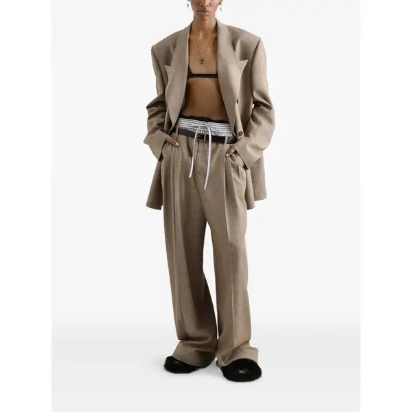 Dolce & Gabbana Oversized Linen-blend Double-breasted Jacket - Cream