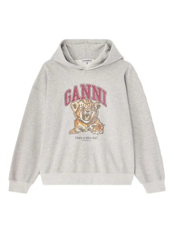 GANNI Margot Kitty Organic Cotton Hoodie - Multicolor