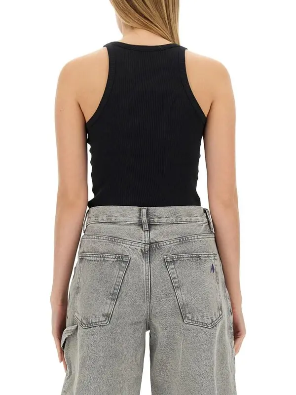 Attico Cotton Jersey Tank Top - Black