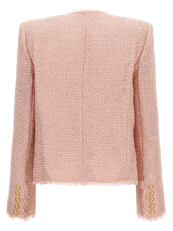 Balmain Sequin Tweed Blazer - Pink