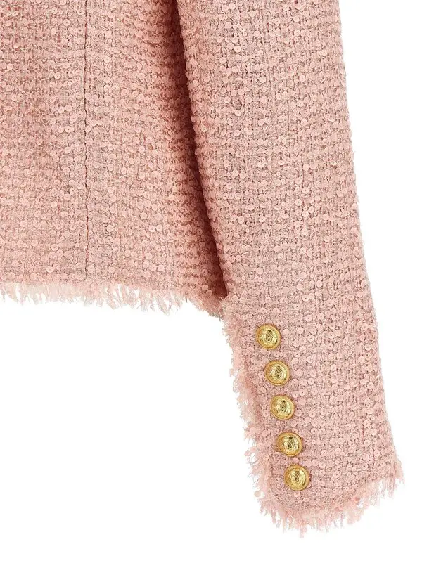 Balmain Sequin Tweed Blazer - Pink