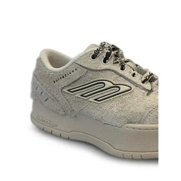 Balenciaga Neutrals Logo Platform Lace-up Sneakers - Cream