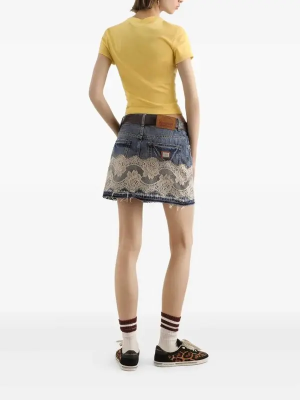 Dolce & Gabbana Miniskirt With Lace Inserts
