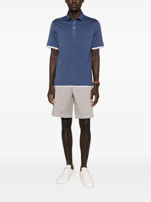 Brunello Cucinelli Silk And Cotton Polo Shirt - Multicolor