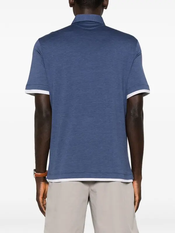 Brunello Cucinelli Silk And Cotton Polo Shirt - Multicolor