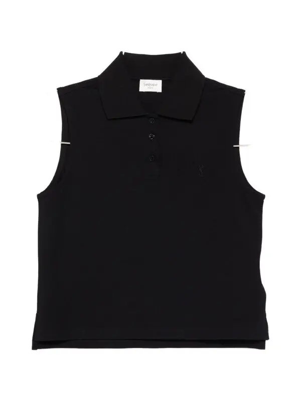 Saint Laurent Cotton Sleeveless Polo Shirt - Multicolor