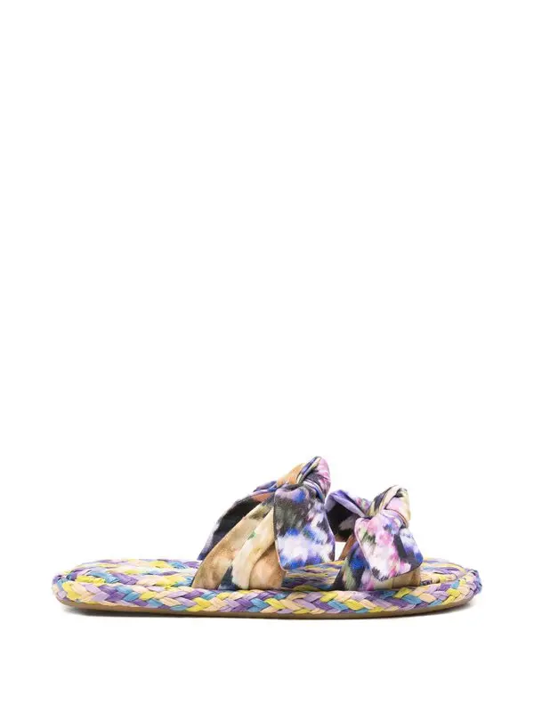 Zimmermann Carousel Linen Flat Sandals - Multicolor