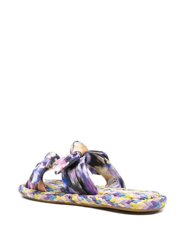 Zimmermann Carousel Linen Flat Sandals