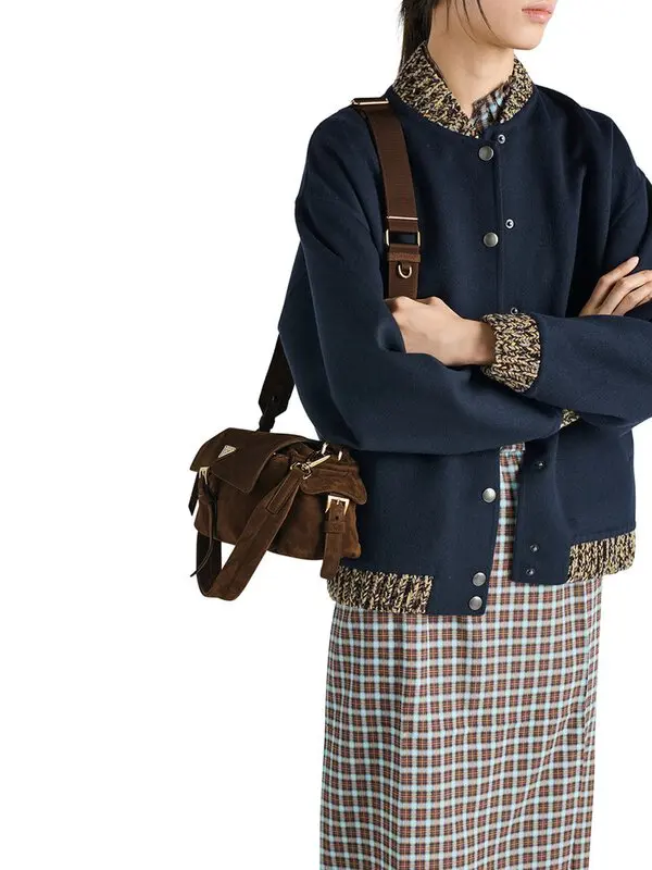 Prada Explore Medium Suede Shoulder Bag
