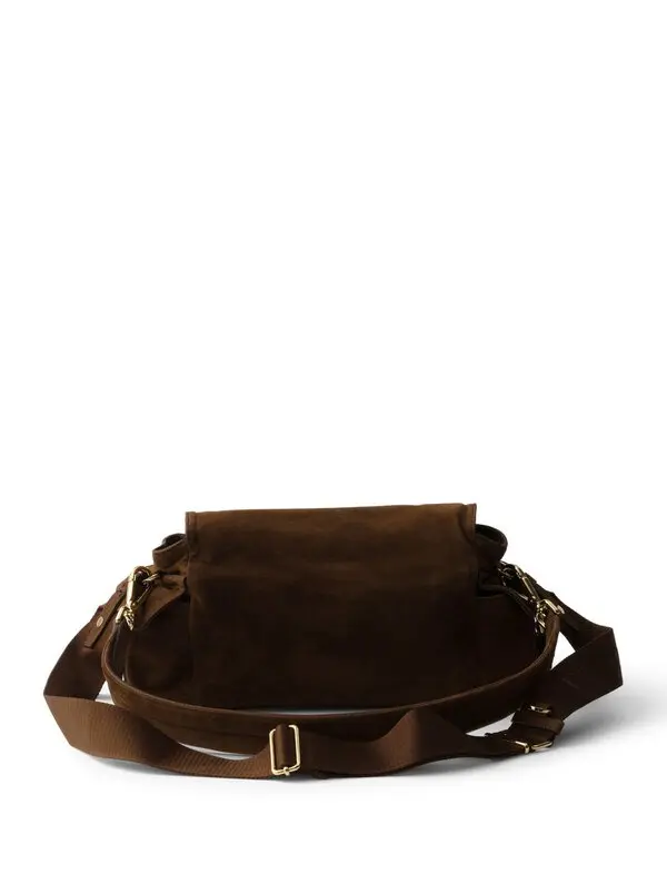 Prada Explore Medium Suede Shoulder Bag