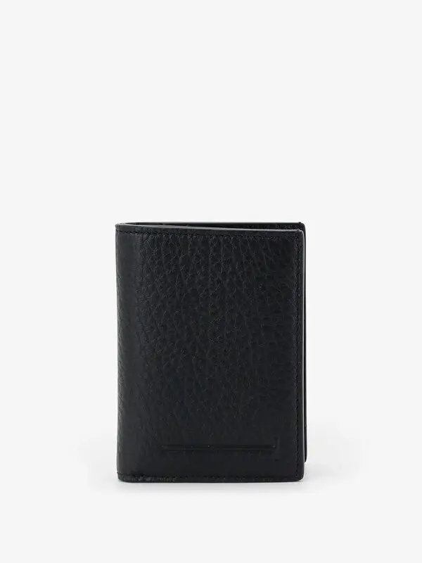 TOM FORD Leather Card Holder With Embossed Logo - Black