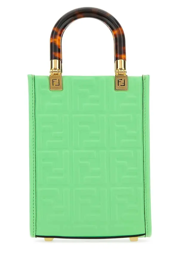 Fendi Leather Mini Sunshine Handbag - Green