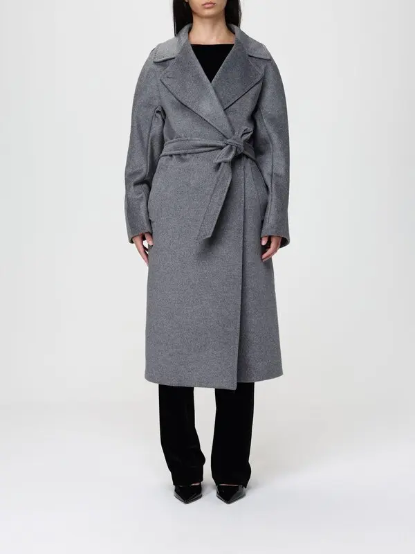 Max Mara Belted Overcoat - Gray
