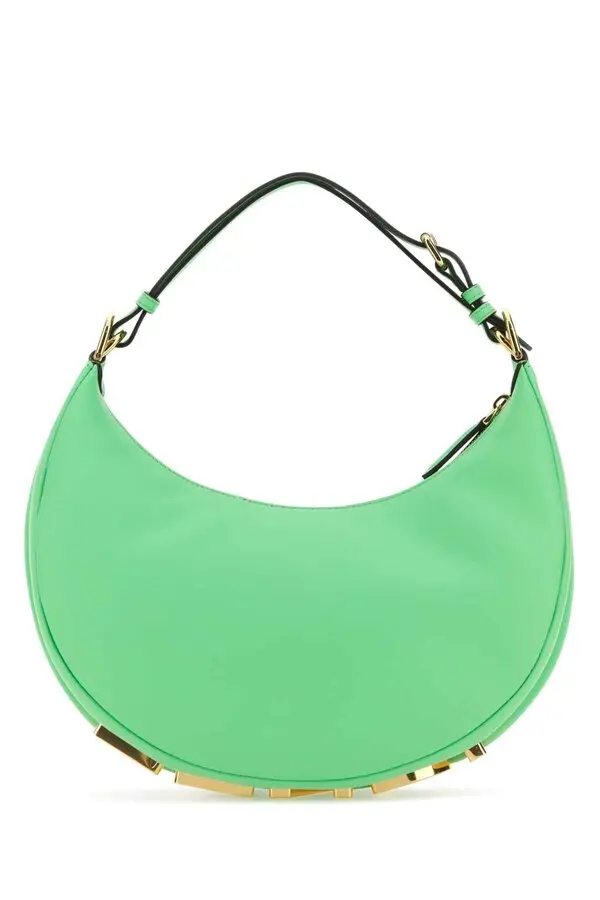 Fendi Leather Small Graphy Handbag - Green