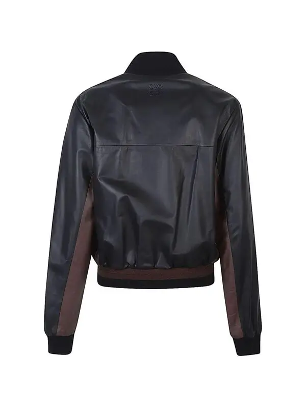 Loewe Leather Cropped Jacket - Multicolor