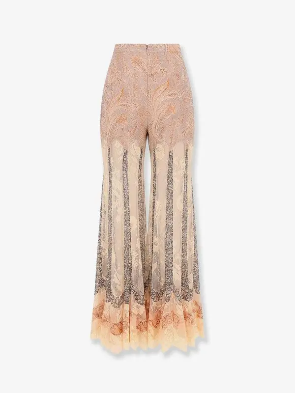 Zimmermann Valiant Panelled Flare Silk Trousers - Multicolor