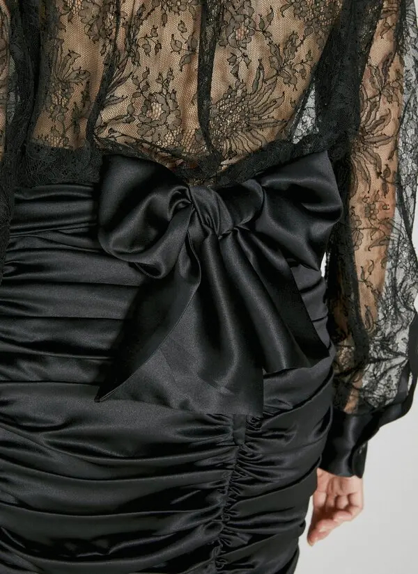 Dolce & Gabbana Ruched Silk Mini Skirt