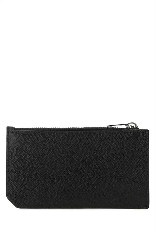 Saint Laurent Leather Card Holder - Black