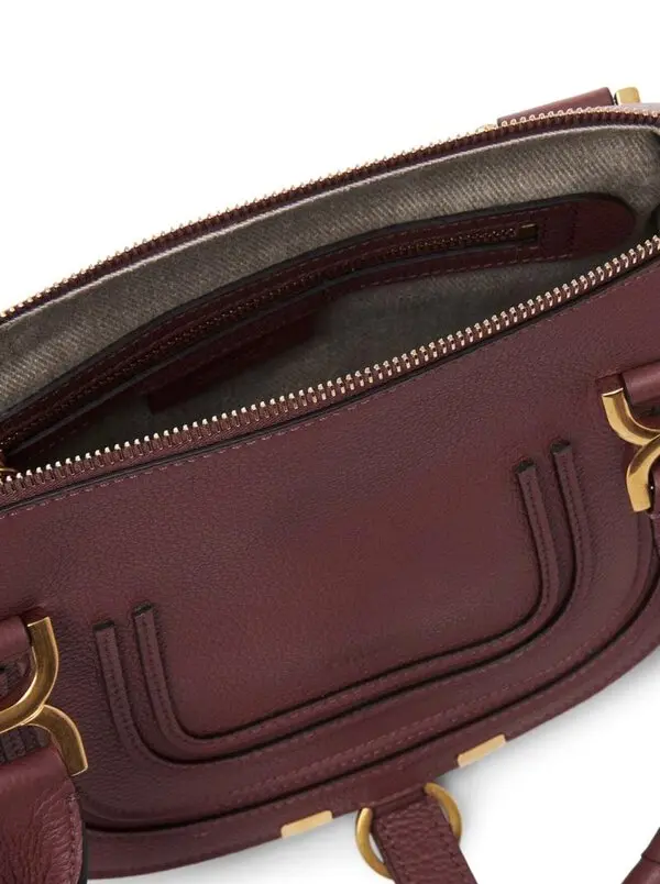 Chloé Small Mercie Bag In Granate Leather