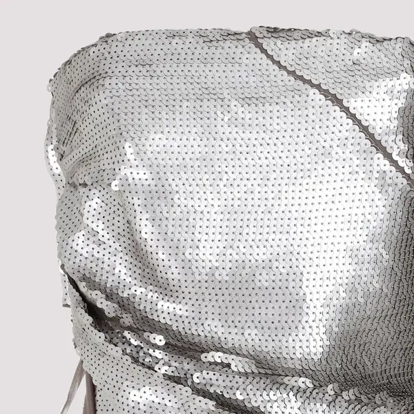Rick Owens Sequin Draped Longline Top - Silver
