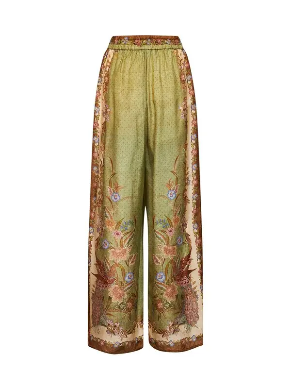 Zimmermann Silk Habotai Indra Relaxed Trousers - Multicolor
