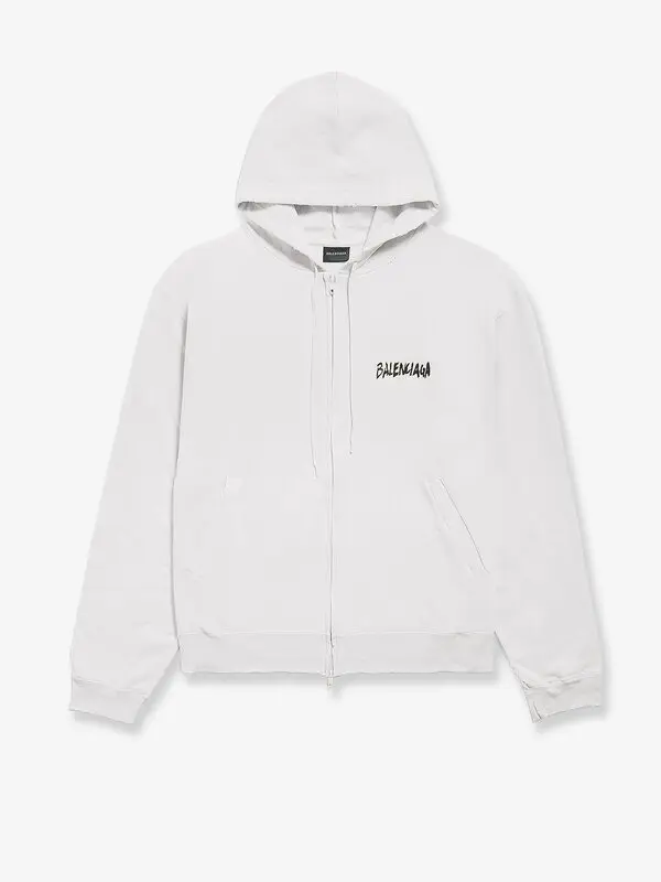 Balenciaga Over Zip-up Hoodie Cotton Sweatshirt - Multicolor