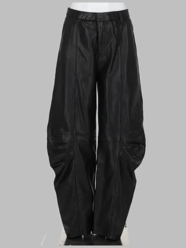 ROTATE BY BIRGER CHRISTENSEN Pantalone Cargo In Pelle - Black