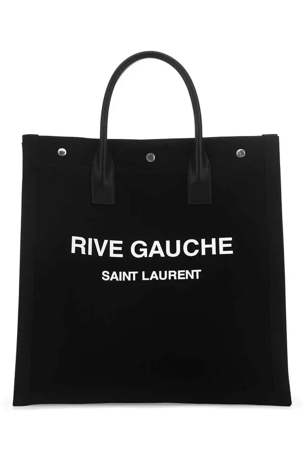 Saint Laurent Canvas Rive Gauche Shopping Bag - Black