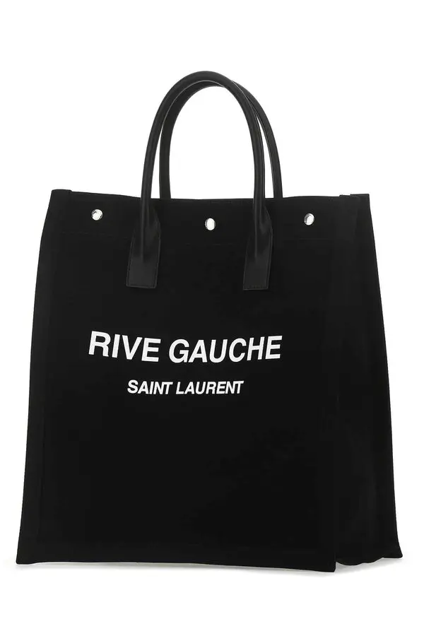 Saint Laurent Canvas Rive Gauche Shopping Bag - Black
