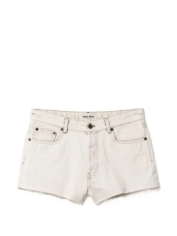 Miu Miu Denim Cotton Shorts - Multicolor