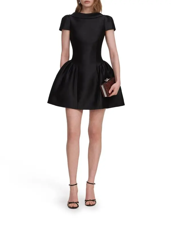 SELF-PORTRAIT Taffeta Mini Dress - Black
