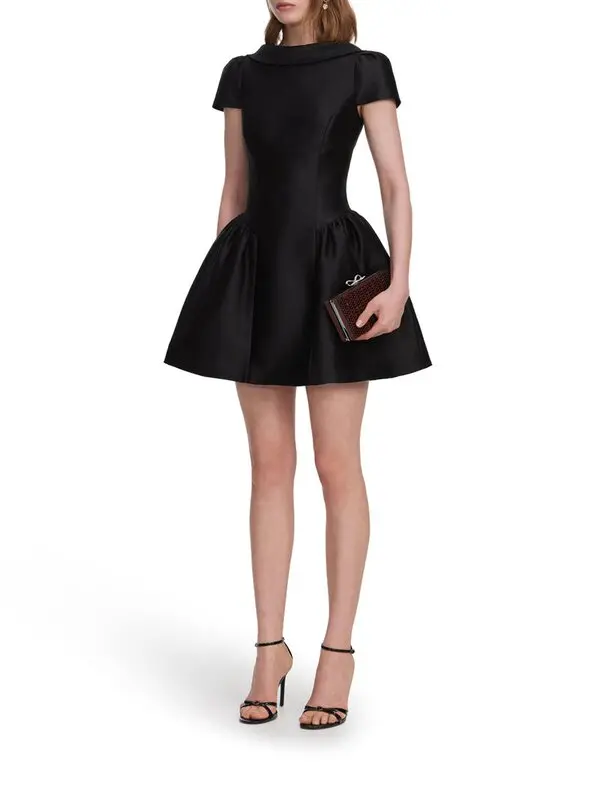 SELF-PORTRAIT Taffeta Mini Dress - Black